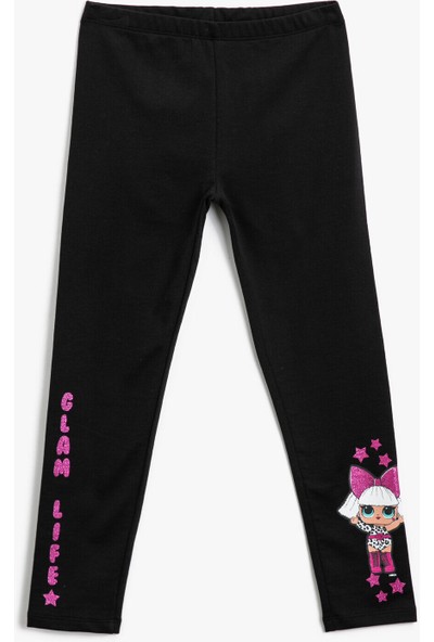 Koton Lol Suprise Lisanslı Baskılı Tyazılı Baskılı Pamuklu Tayt