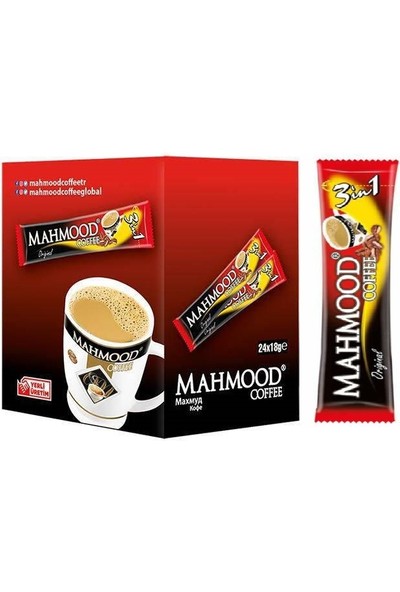Mahmood Coffee 3'ü 1 Arada Hazır Kahve 24 x 18 gr