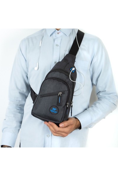 Newish Polo Kulaklık Çıkışlı Tek Kol Göğüs Çantası Günlük Mini Sırt Çanta