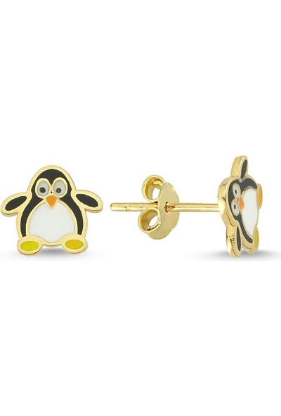 Online Takı 14 Ayar Altın Mineli Penguen Çocuk Küpesi Online Takı 14 Ayar Altın Mineli Penguen Çocuk Küpesi