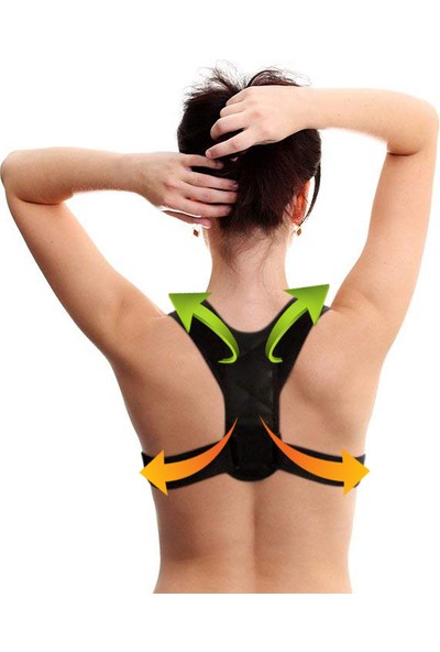 Kambur Önleyici Omuz Dik Durus Korsesi Unisex Siyah Deri Desenli Kemerli Ayarlanabilir Kambur Önleyici Omuz Dik Durus Korsesi Unisex Siyah Deri Desenli Kemerli Ayarlanabilir