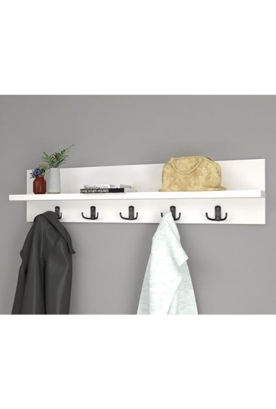 Xnews Duvar Askılığı Portmanto Elbise Askılığı Beyaz 80 Cm-