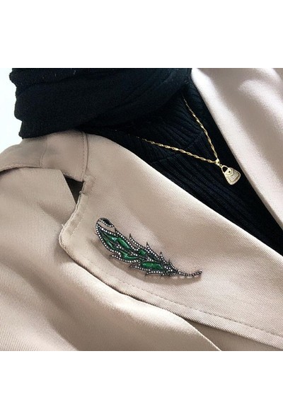 YDG Elmas Takı Elmas Mineli Vintange Tasarım Broş