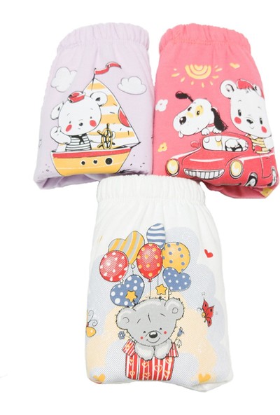 Papido 3'lü Ayıcık Baskılı Alıştırma Külodu Kız Bebek No1 10-15 kg Karışık Papido 3'lü Ayıcık Baskılı Alıştırma Külodu Kız Bebek No1 10-15 kg Karışık