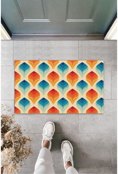 Anl Company Turuncu Kapı Önü Paspası Lale Motif Desen PS838 Anl Company Turuncu Kapı Önü Paspası Lale Motif Desen PS838