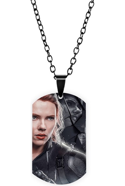 Black Widow Baskılı Siyah Künye TYT874