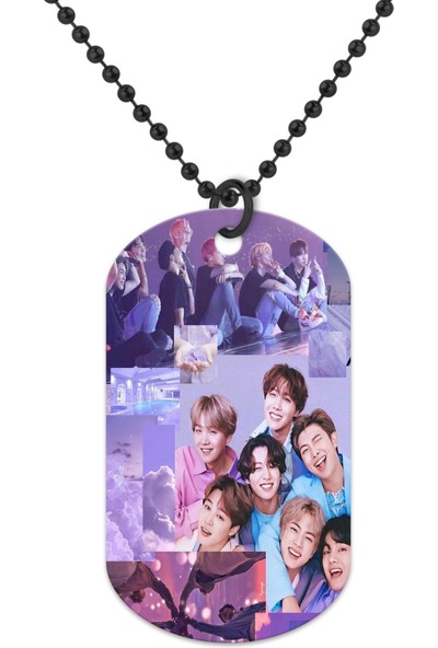Rowalsi Bts Music Baskılı Siyah Zincirli Künye/kolye TYT1476