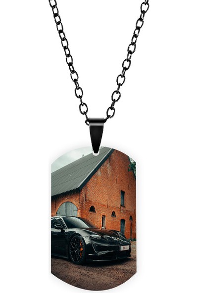 Porsche Baskılı Siyah Künye TYT564