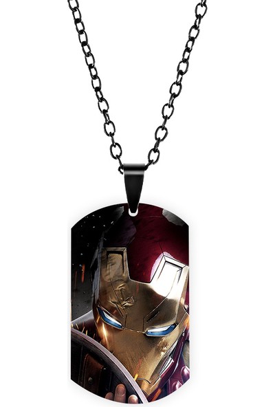Iron Man Baskılı Siyah Künye TYT946