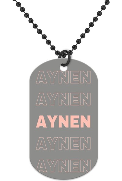 Aynen Baskılı Siyah Zincirli Künye/kolye TYT1432