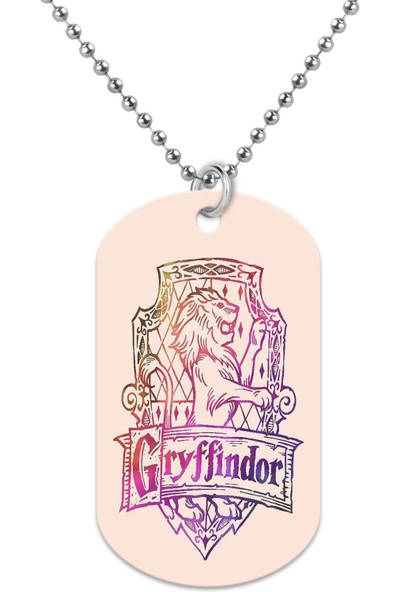 Grayyfindor Baskılı Gümüş Zincirli Künye/kolye TYT1582