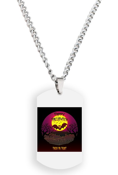 Happy-Holleween Baskılı Künye/kolye YTKTRD337
