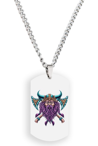 Wiking Mor Sakallı Künye/kolye YTKTRD1039 Wiking Mor Sakallı Künye/kolye YTKTRD1039