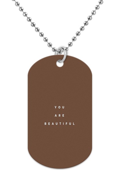 You Are Beautiful Baskılı Gümüş Zincirli Künye/kolye TYT1881 You Are Beautiful Baskılı Gümüş Zincirli Künye/kolye TYT1881
