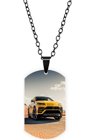 Rowalsi Lamborghini Urus Baskılı Siyah Künye TYT442 Rowalsi Lamborghini Urus Baskılı Siyah Künye TYT442