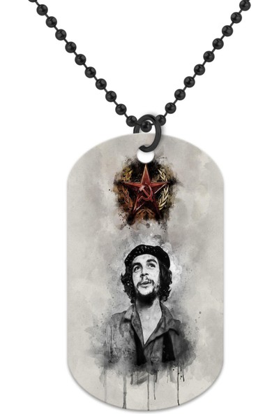 Che Guevara Baskılı Siyah Zincirli Künye/kolye TYT1504 Che Guevara Baskılı Siyah Zincirli Künye/kolye TYT1504
