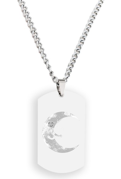 Ay ve Gecenin Sarılması Baskılı Künye/kolye YTKTRD260