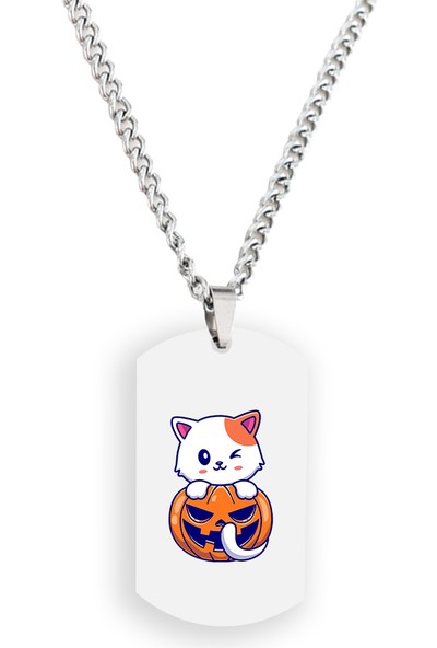 Balkabağı Içinde Kedi Künye/kolye YTKTRD619