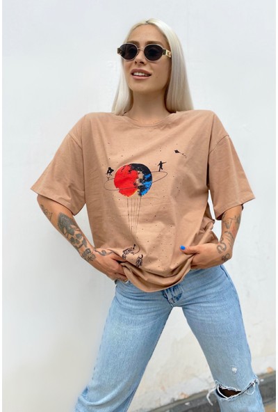 Swistluxury Satürn Baskılı Tshirt