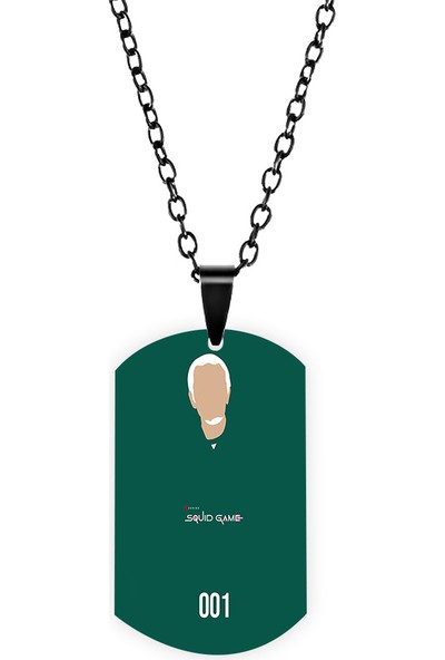 Squid Game 001 Baskılı Siyah Künye TYT625