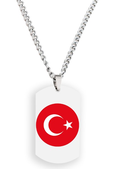 Türk Bayrağı Baskılı Künye/kolye YTKTRD425