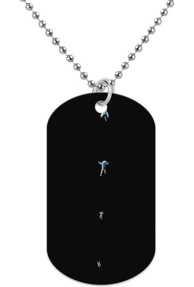 Astronots Baskılı Gümüş Zincirli Künye/kolye TYT1426