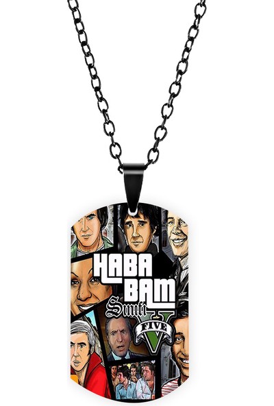 Hababam Sınıfı Baskılı Siyah Künye TYT680 Hababam Sınıfı Baskılı Siyah Künye TYT680