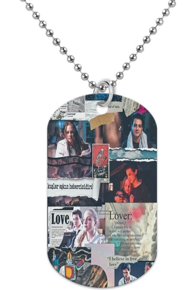 Aşk 101 Baskılı Gümüş Zincirli Künye/kolye TYT1436