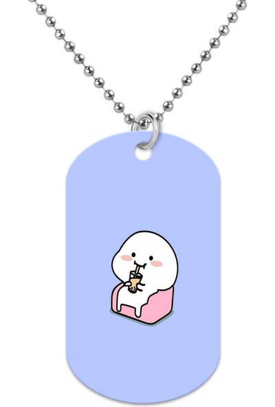 Quby Baskılı Gümüş Zincirli Künye/kolye TYT1751