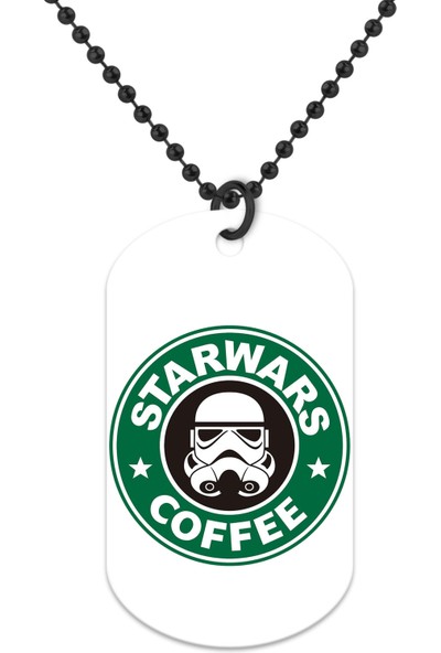 Star Wars Coffee Baskılı Siyah Zincirli Künye/kolye YTKTRD1278