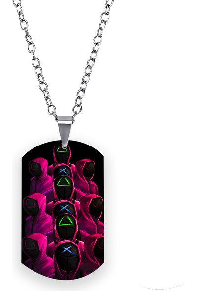 Squid Game Muhafız Baskılı Künye TYT767 Squid Game Muhafız Baskılı Künye TYT767