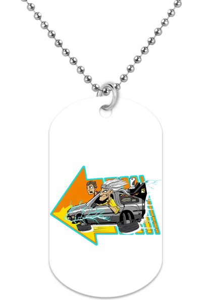 Back To The Fature Dr.brown And Marty Baskılı Gümüş Zincirli Künye/kolye YTKTRD1113 Back To The Fature Dr.brown And Marty Baskılı Gümüş Zincirli Künye/kolye YTKTRD1113