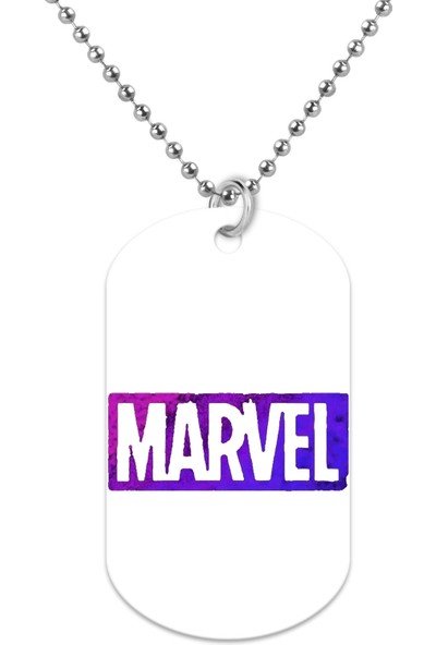 Marvel Baskılı Gümüş Zincirli Künye/kolye YTKTRD1385