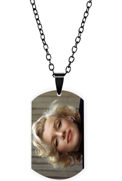 Marily Monroe Baskılı Siyah Künye TYT1255