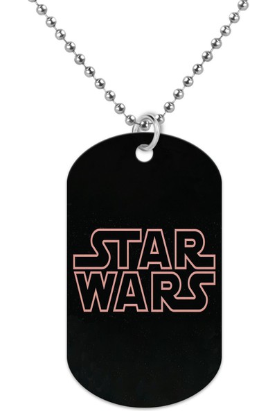 Star Wars Baskılı Gümüş Zincirli Künye/kolye TYT1814