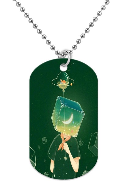 Ice Head Baskılı Gümüş Zincirli Künye/kolye TYT1619