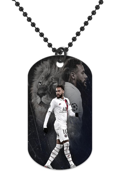 Naymar Baskılı Siyah Zincirli Künye/kolye TYT1714