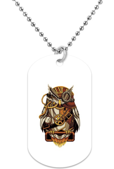 Robotik-Baykuş Baskılı Gümüş Zincirli Künye/kolye YTKTRD1415 Robotik-Baykuş Baskılı Gümüş Zincirli Künye/kolye YTKTRD1415