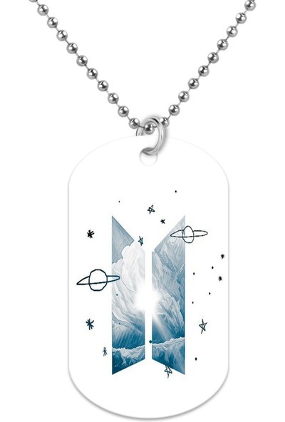 Bts Baskılı Gümüş Zincirli Künye/kolye TYT1477