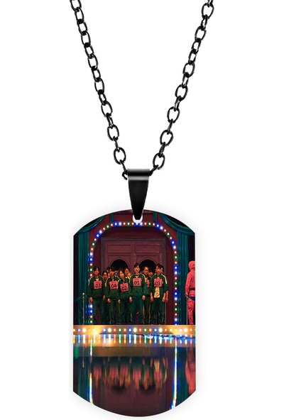 Squid Game Baskılı Siyah Künye TYT783