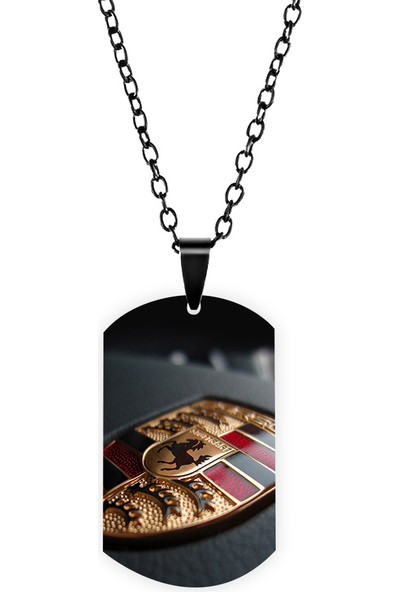 Porsche Baskılı Siyah Künye TYT568