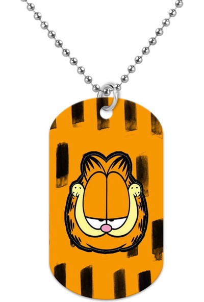 Garfield Baskılı Gümüş Zincirli Künye/kolye TYT1573