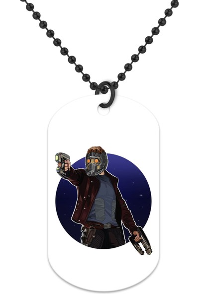 Star Lord Baskılı Siyah Zincirli Künye/kolye YTKTRD1277