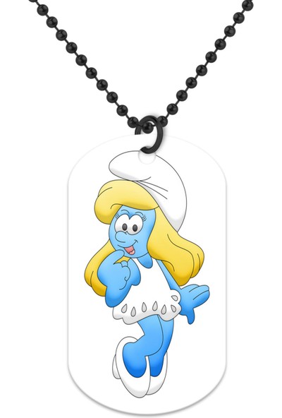 Şirine Baskılı Siyah Zincirli Künye/kolye TYT1904