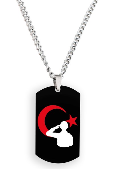 Rowalsi Türk-Bayrağı Baskılı Künye/kolye YTKTRD317