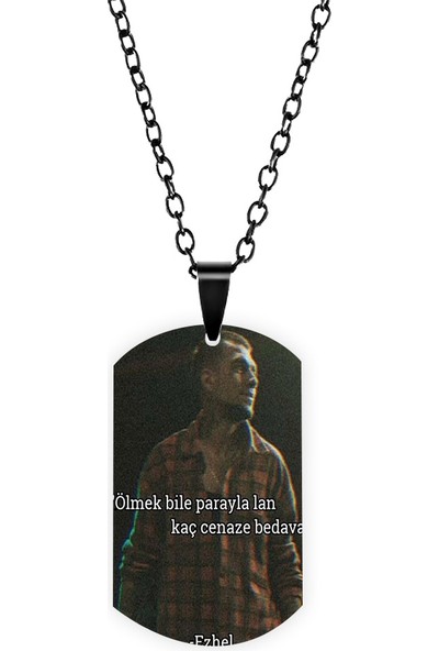 Ezhel Baskılı Siyah Künye TYT706