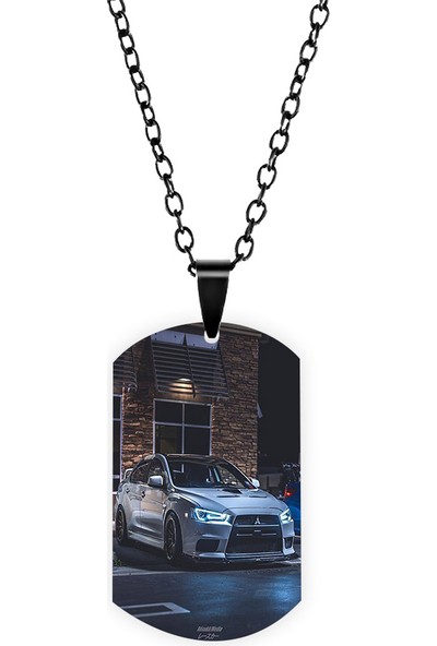 Mitshubishi Evo Baskılı Siyah Künye TYT512