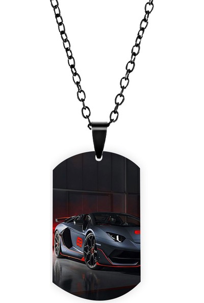 Lamborghini Baskılı Siyah Künye TYT428