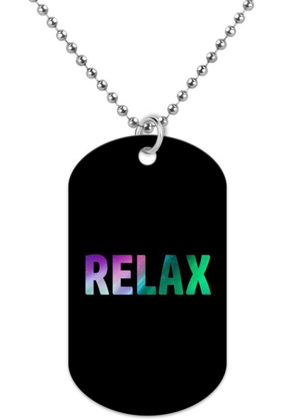 Relax Baskılı Gümüş Zincirli Künye/kolye TYT1757