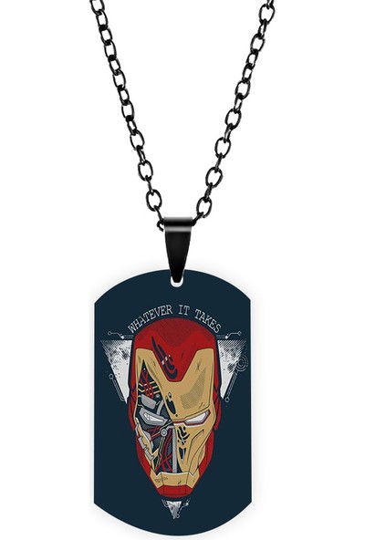 Iron Man Baskılı Siyah Künye TYT955